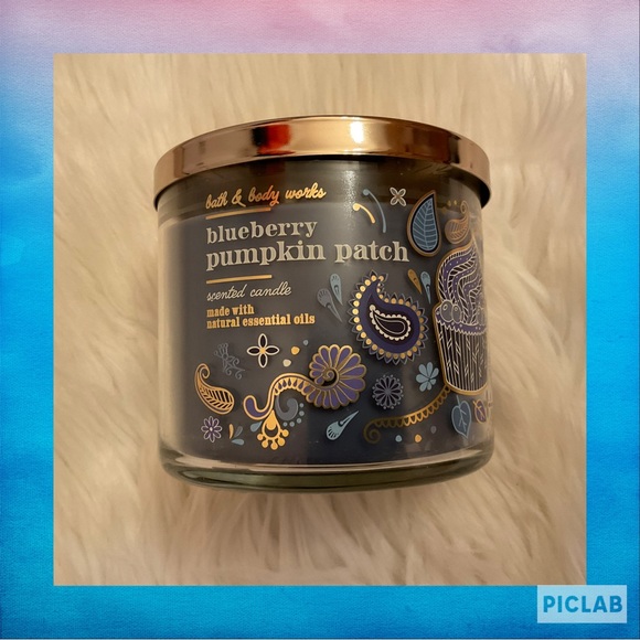 Bath & Body Works | Accents | Bath Body Works Blueberry Pumpkin Patch 3wick Candle New | Poshmark